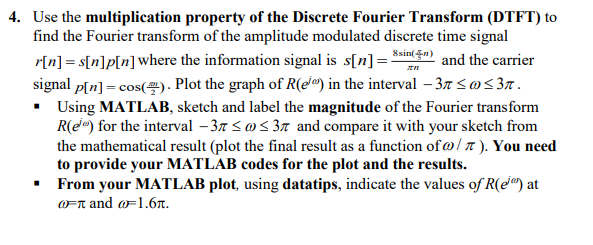 Solved 4. Use the multiplication property of the Discrete | Chegg.com
