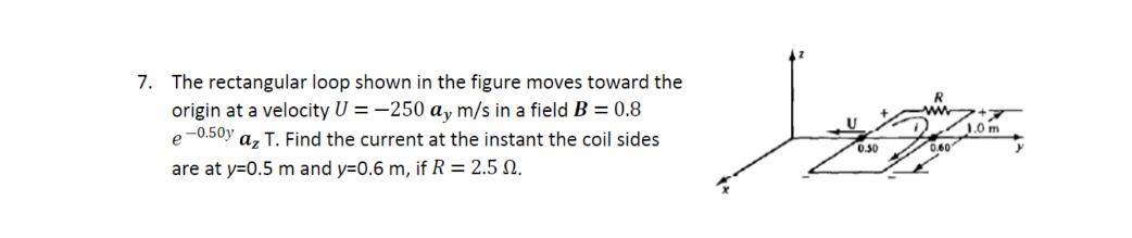 Solved 7. The rectangular loop shown in the figure moves | Chegg.com