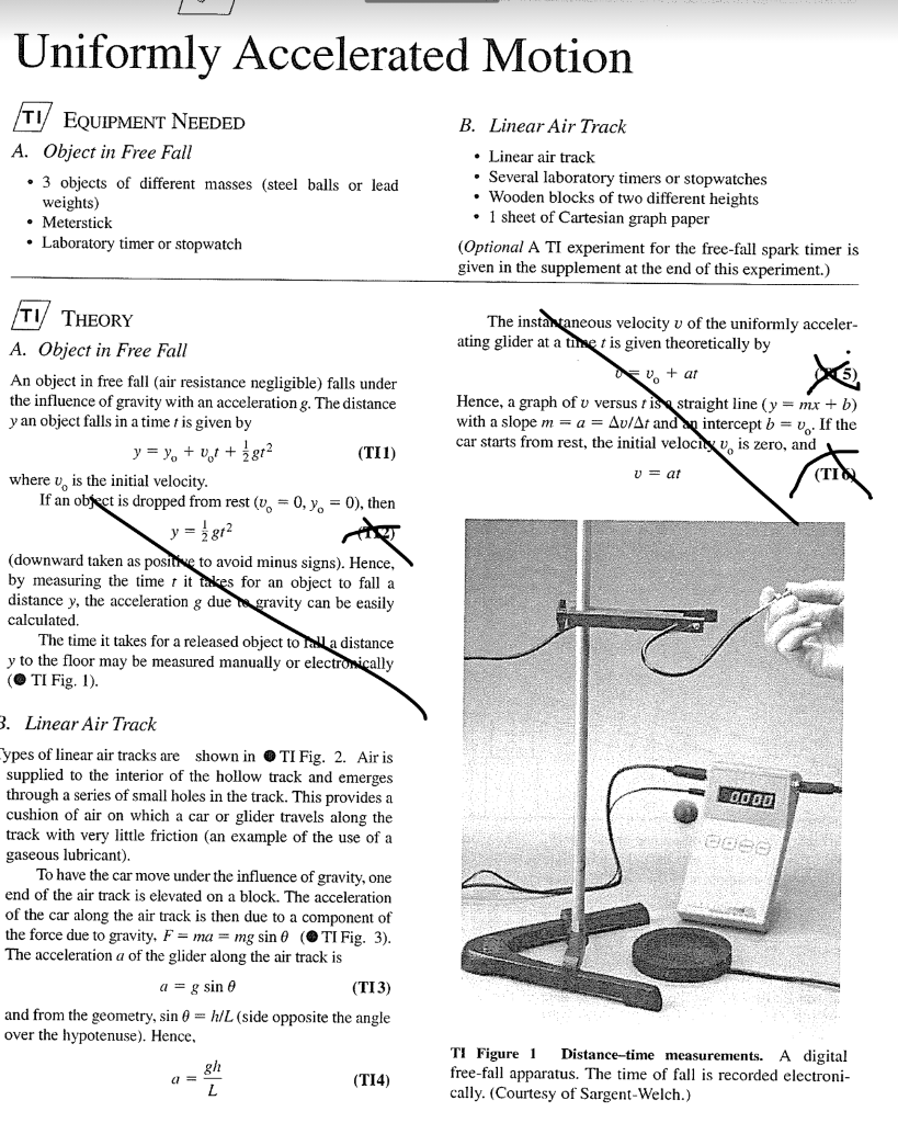 EXPERIMENT 3 Uniformly Accelerated Motion OVERVIEW | Chegg.com