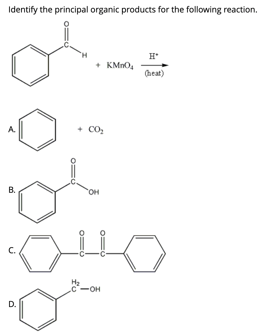 Identify the principal organic products for the | Chegg.com