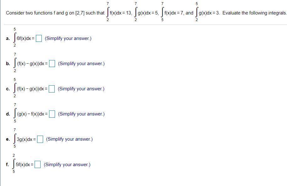 Solved 7 7 7 5 2 2 5 2 Consider two functions f and g on | Chegg.com