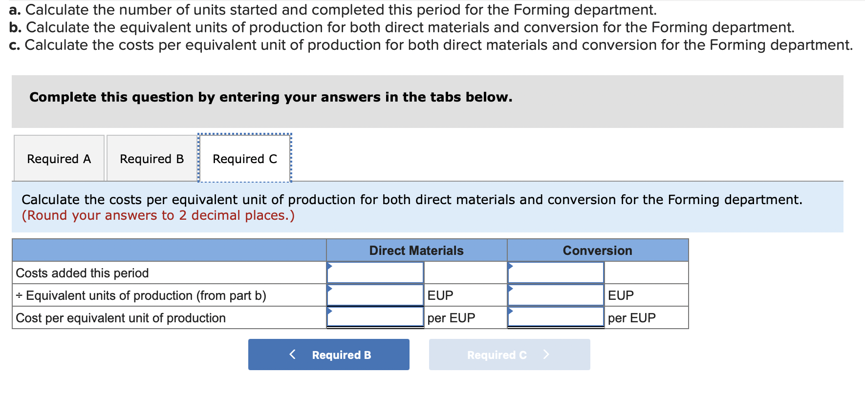 Solved The first production department in a process | Chegg.com