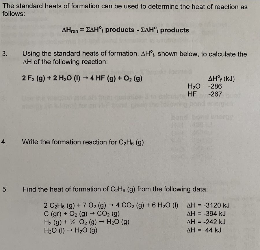 Solved The standard heats of formation can be used to | Chegg.com