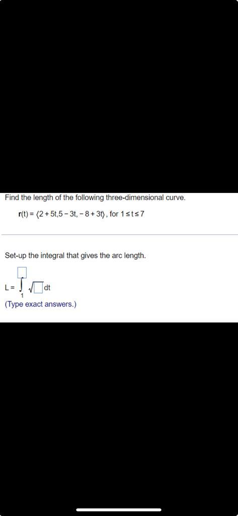 Solved Find the length of the following three-dimensional | Chegg.com