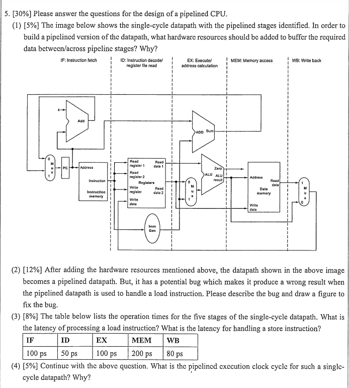 Solved [30\%] Please answer the questions for the design of | Chegg.com