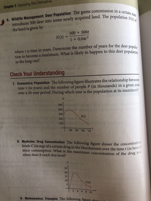 Solved Chapter 3 Applying the Derivative introduces 500 deer | Chegg.com