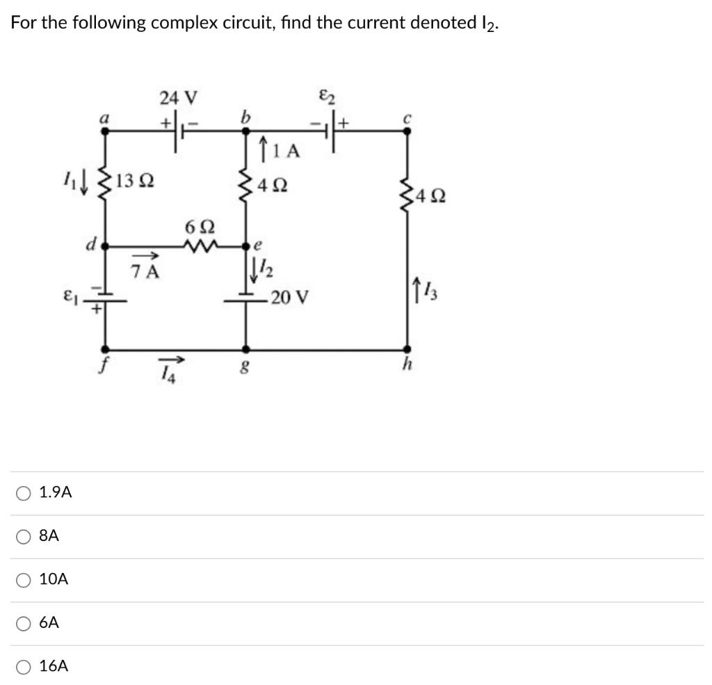 Solved For the following complex circuit, find the current | Chegg.com
