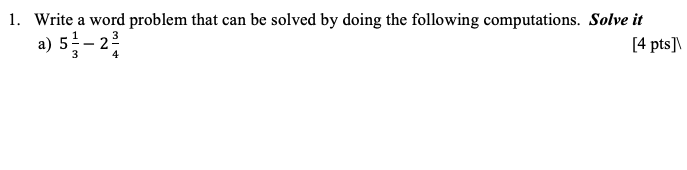 Solved Write a word problem that can be solved by doing the | Chegg.com