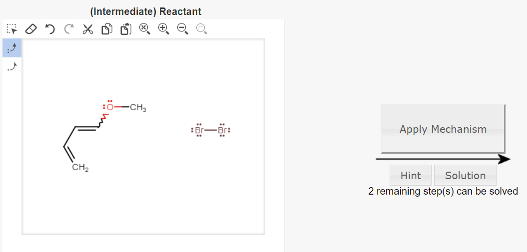 Solved (Intermediate) Reactant C CH3 Apply Mechanism CH2 | Chegg.com
