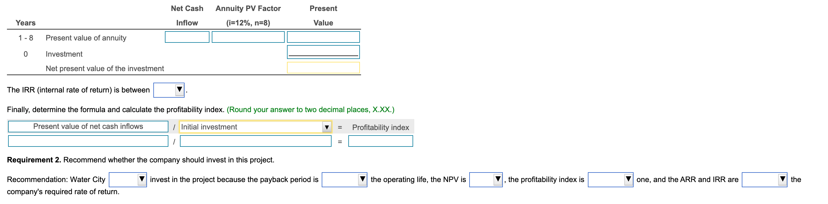Solved Calculate the net present value (NPV). (Enter any | Chegg.com