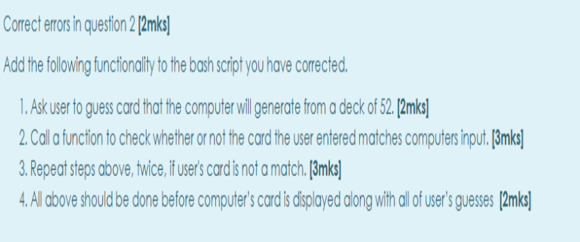 Solved Explain what the following script does. 1#!/bin/bash | Chegg.com