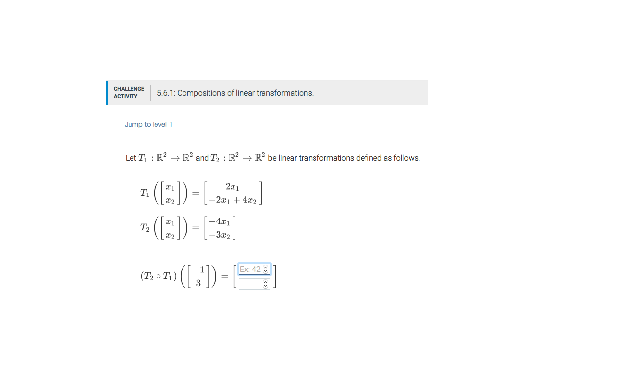 Solved CHALLENGE ACTIVITY 5.6.1: Compositions of linear | Chegg.com Solved CHALLENGE ACTIVITY 5.6.1: Compositions of linear | Chegg.com