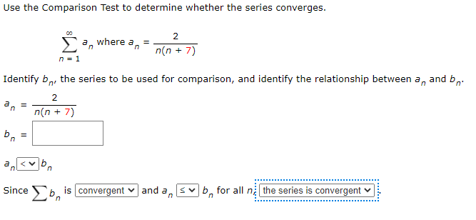 Solved Use the Comparison Test to determine whether the | Chegg.com