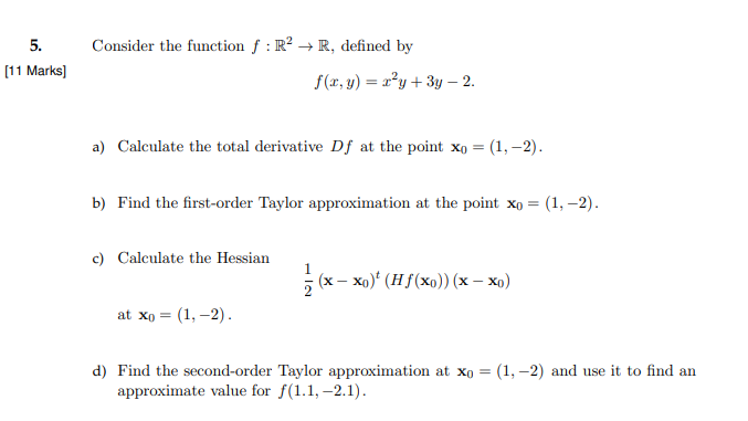 Solved Consider the function f:R2→R, defined by | Chegg.com