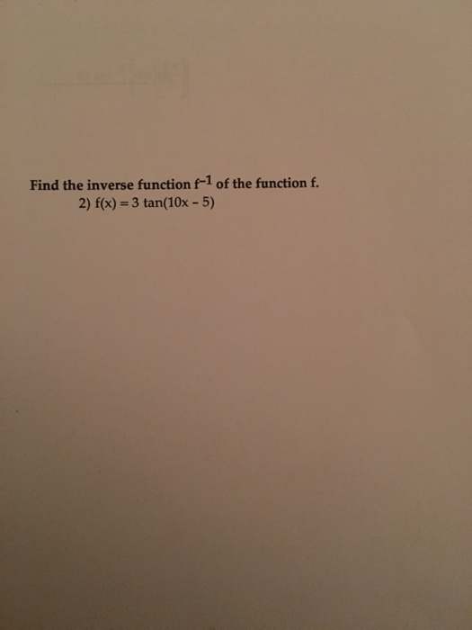 Solved Find the inverse function f-1 of the function f 2) | Chegg.com