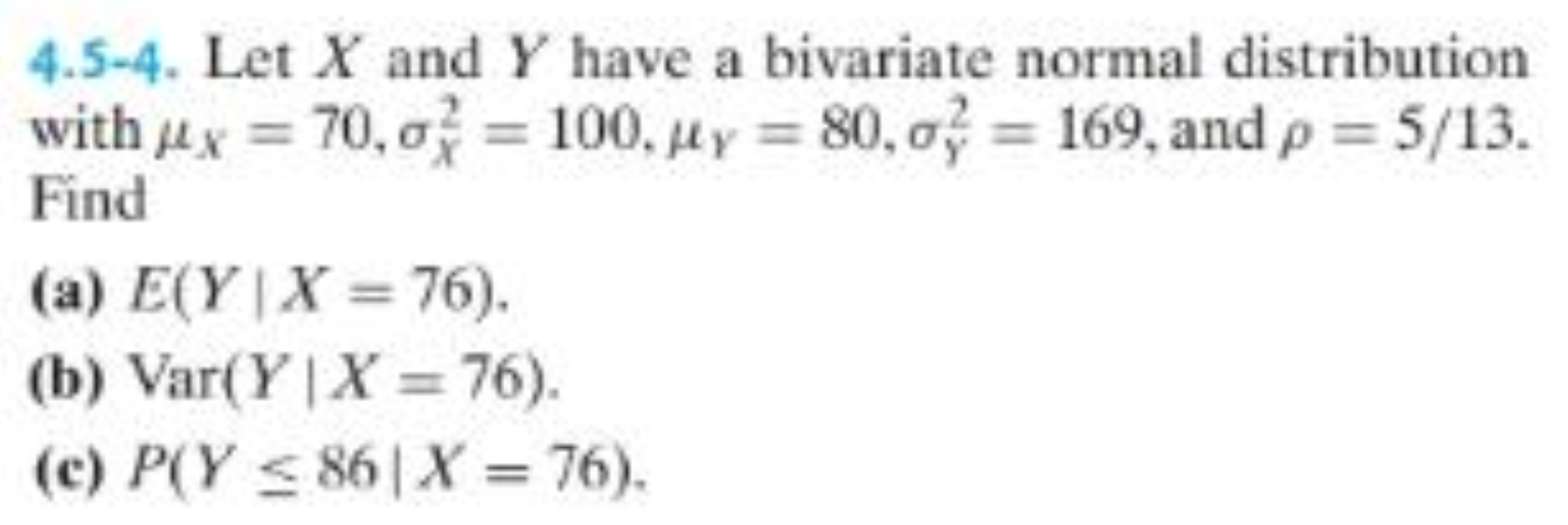 Solved 4.5-4. Let X and Y have a bivariate normal | Chegg.com