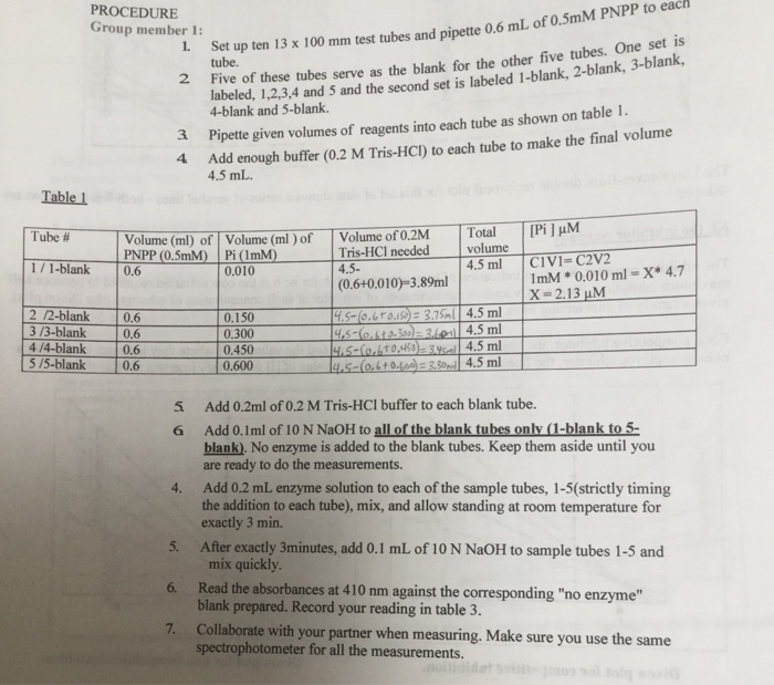 Solved each 1. Set up ten 13 x 100 mm test tubes and pipette | Chegg.com