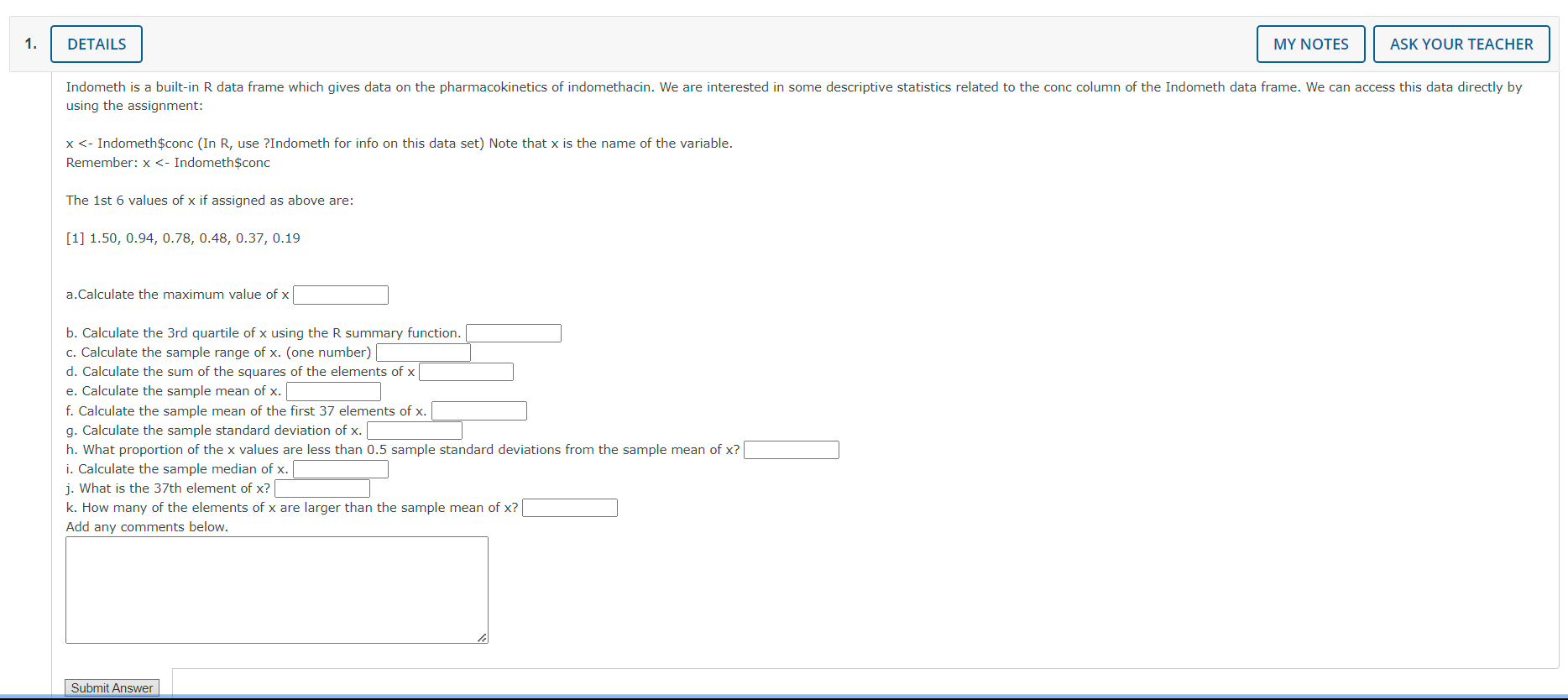 Solved using the assignment: x
