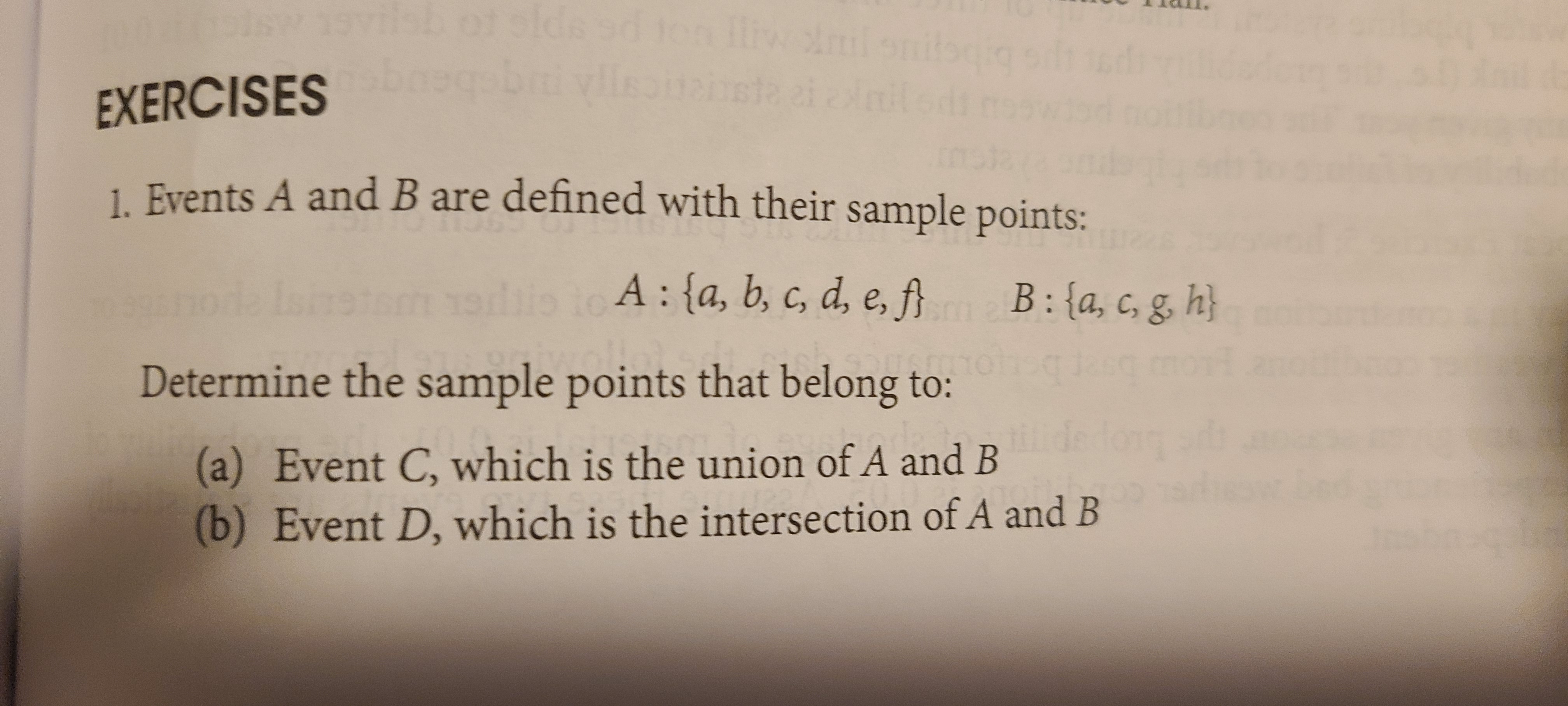 Solved 1. Events A and B are defined with their sample | Chegg.com