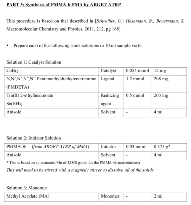 Write the mechanism for the synthesis of PMMA-b-PMA | Chegg.com