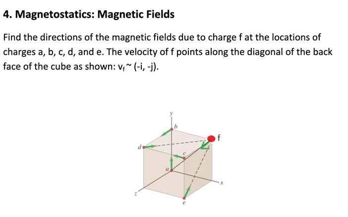 Solved 4. Magnetostatics: Magnetic Fields Find the | Chegg.com