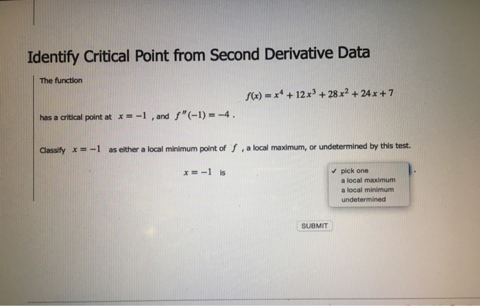 Solved Evaluation: Classify Critical Points You will be | Chegg.com