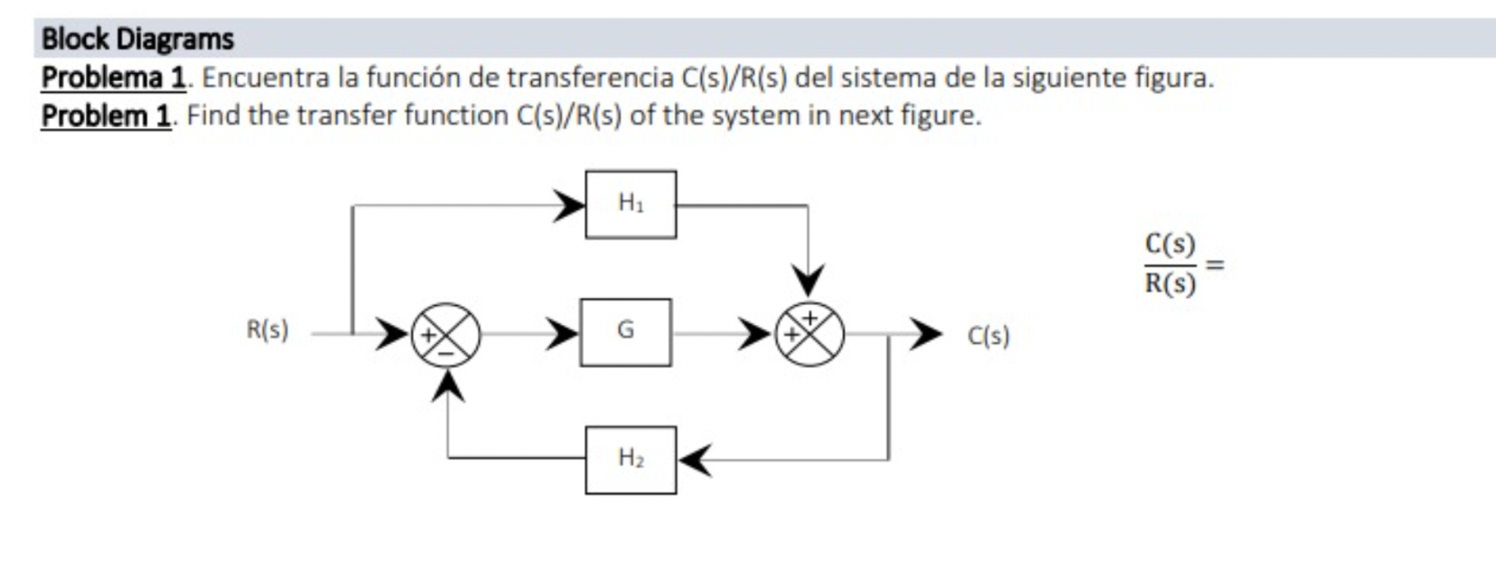 Solved Problema 1. Encuentra la función de transferencia | Chegg.com