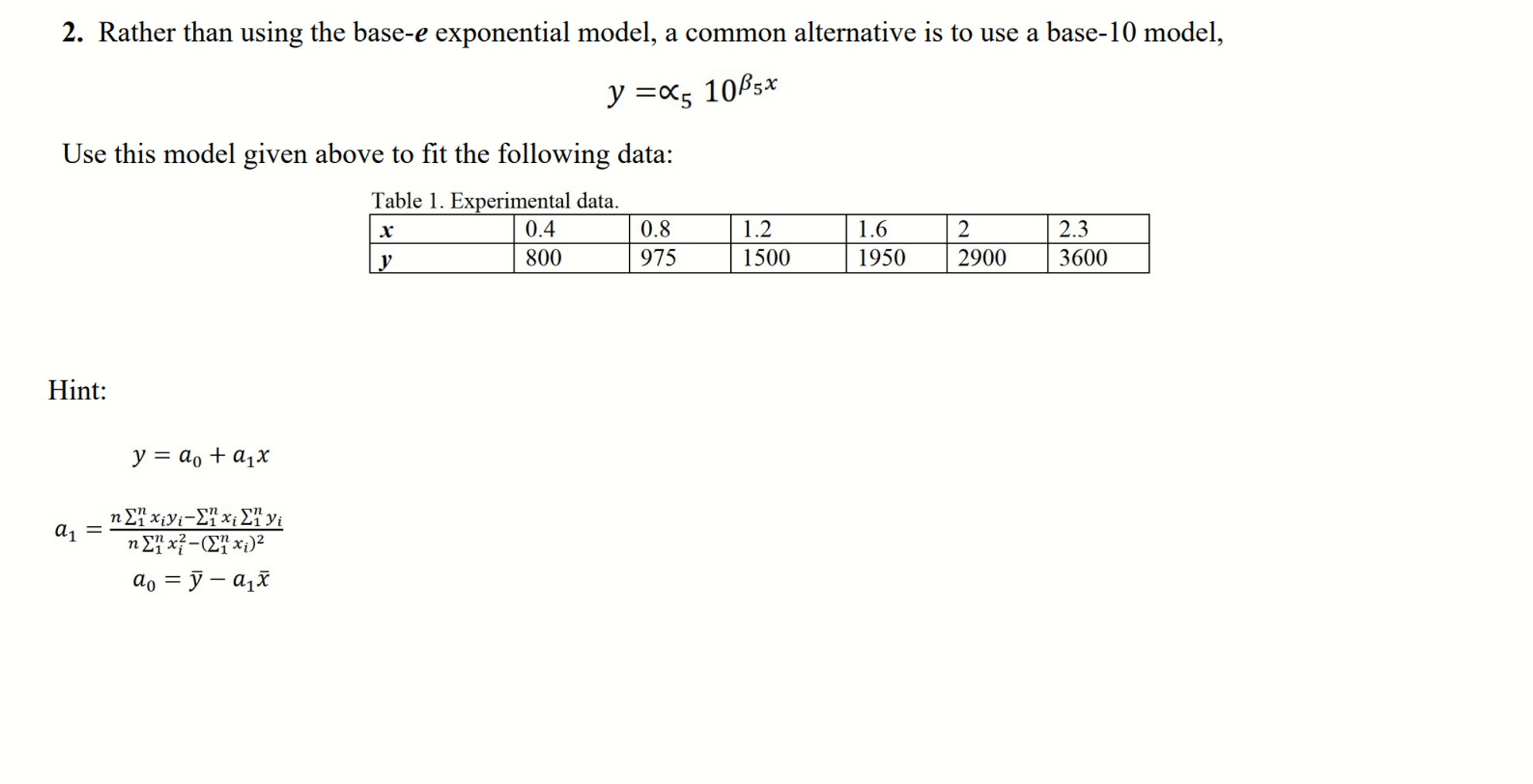 Solved Rather than using the base- e ﻿exponential model, a | Chegg.com