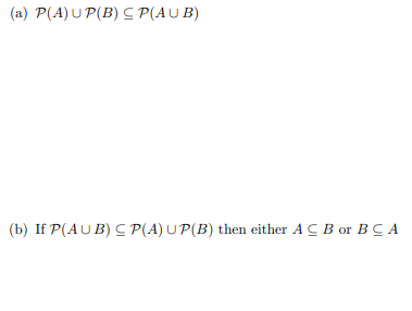 Solved Let A and B be two subsets of a universal set U. | Chegg.com