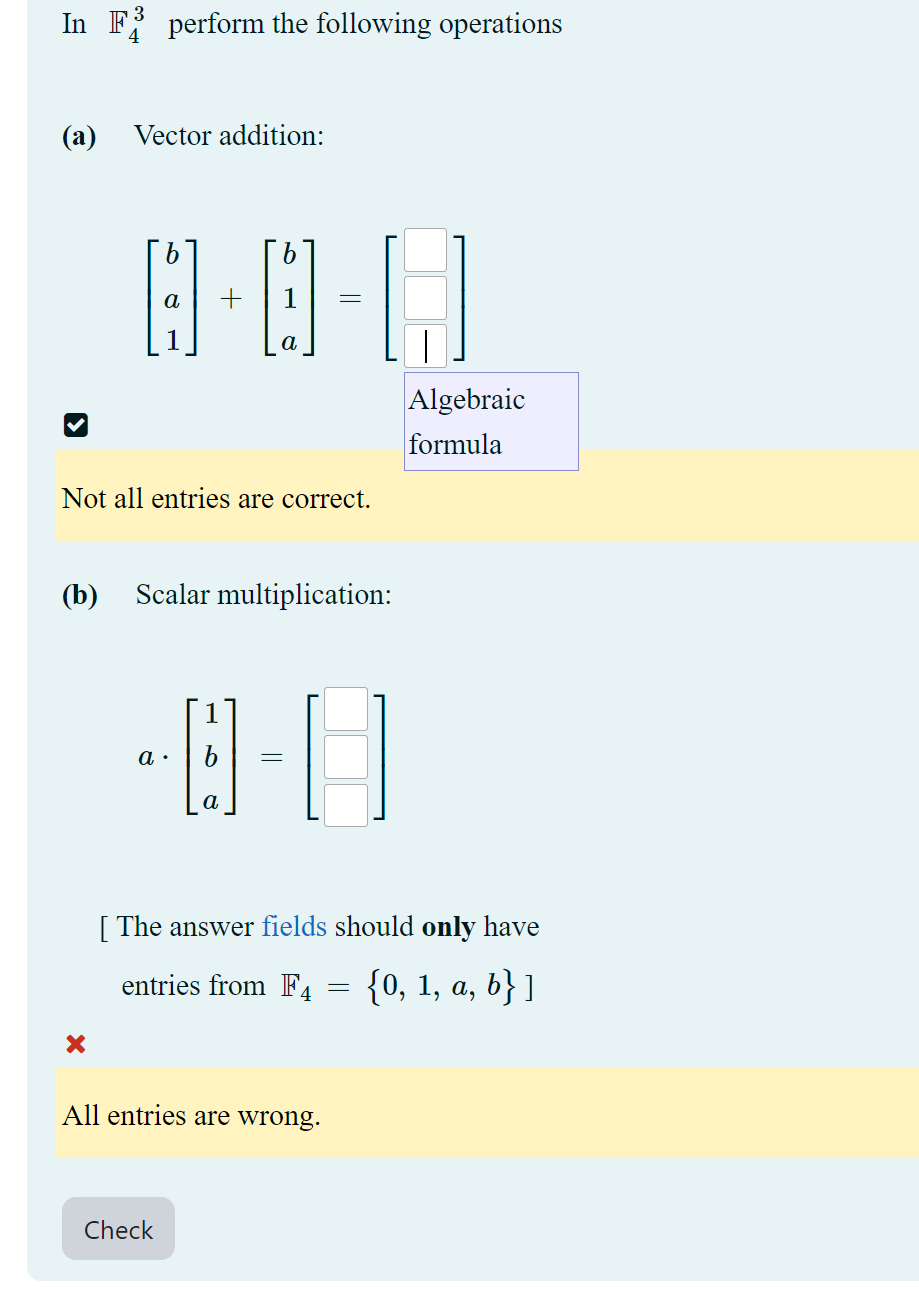 Solved In F43 ﻿perform the following operations(a) ﻿Vector | Chegg.com