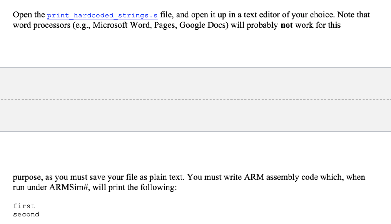 Open the print_hardcoded_strings.s file, and open it | Chegg.com