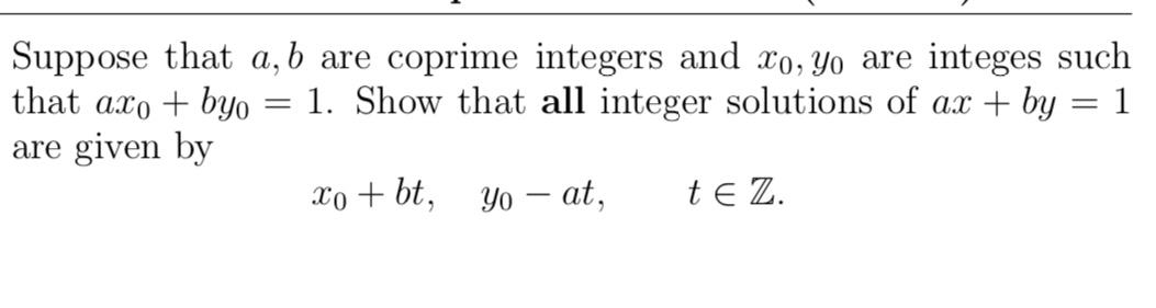 Solved Suppose that a,b are coprime integers and x0,y0 are | Chegg.com