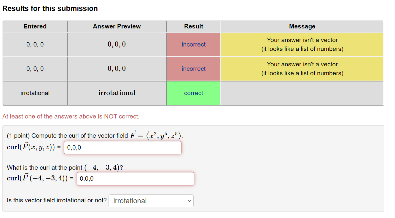 Solved Results for this submission Entered Answer Preview | Chegg.com