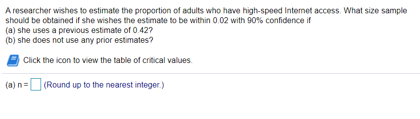Solved A researcher wishes to estimate the proportion of | Chegg.com