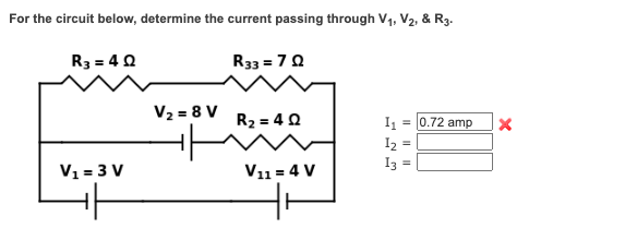 Solved For the circuit below, determine the current passing | Chegg.com