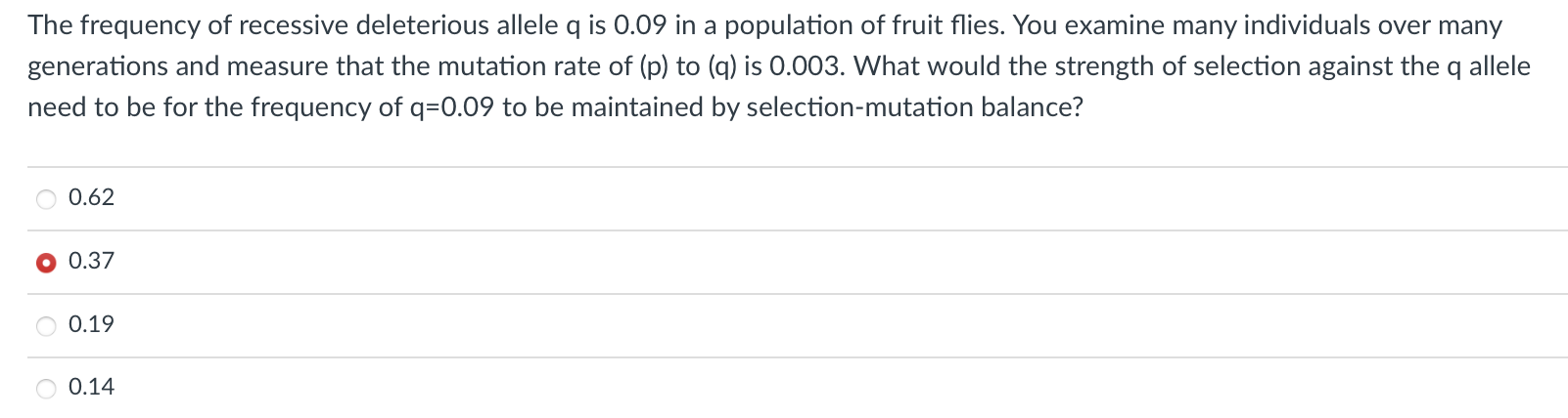 Solved The frequency of recessive deleterious allele q is | Chegg.com