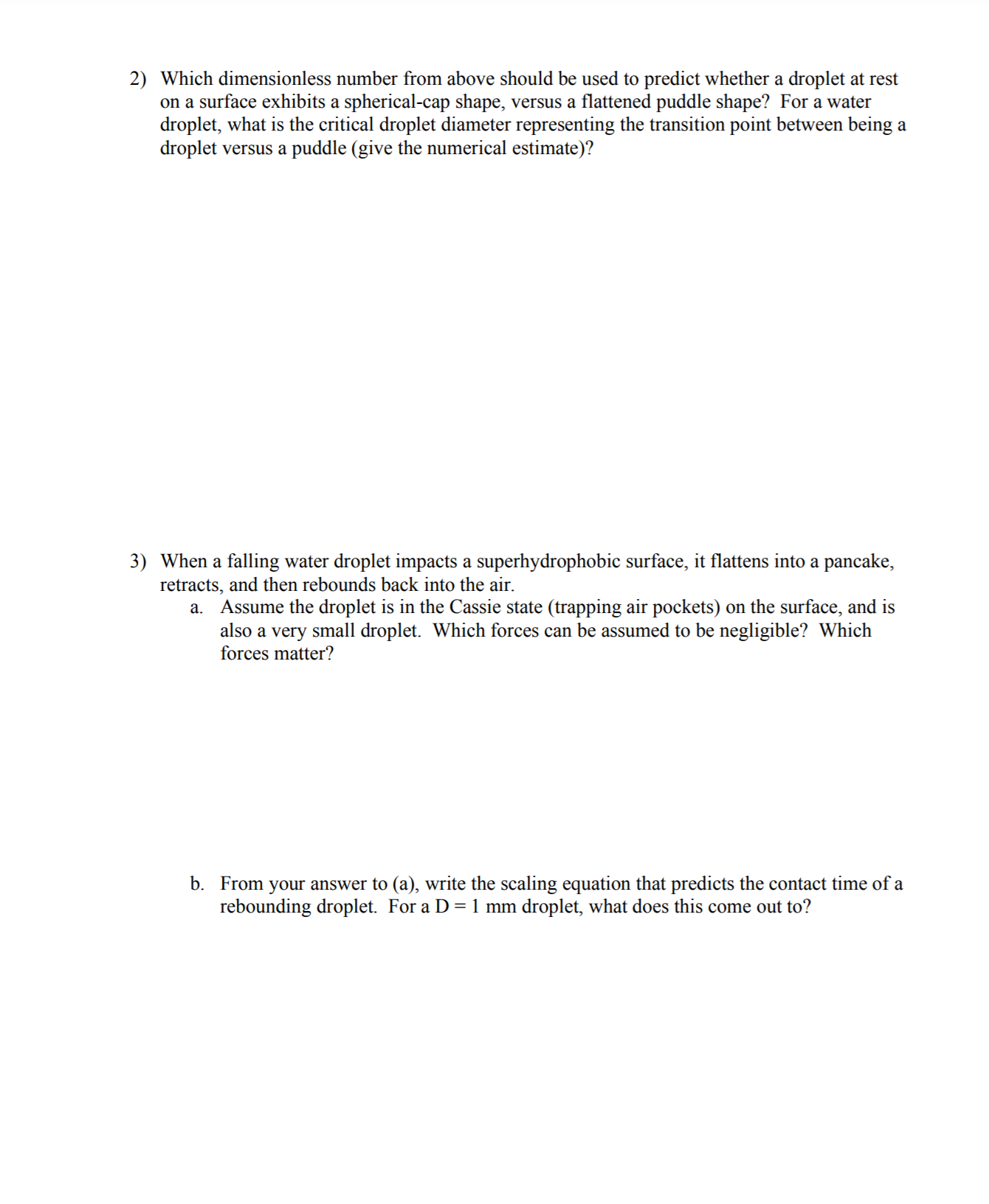 Solved Scaling Problems: 1) Derive the following | Chegg.com