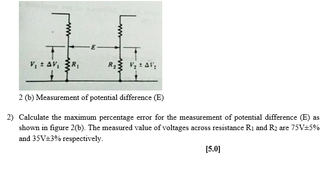 Solved w V, AV, SR, R2 V2: A1 2 (6) Measurement of potential | Chegg.com