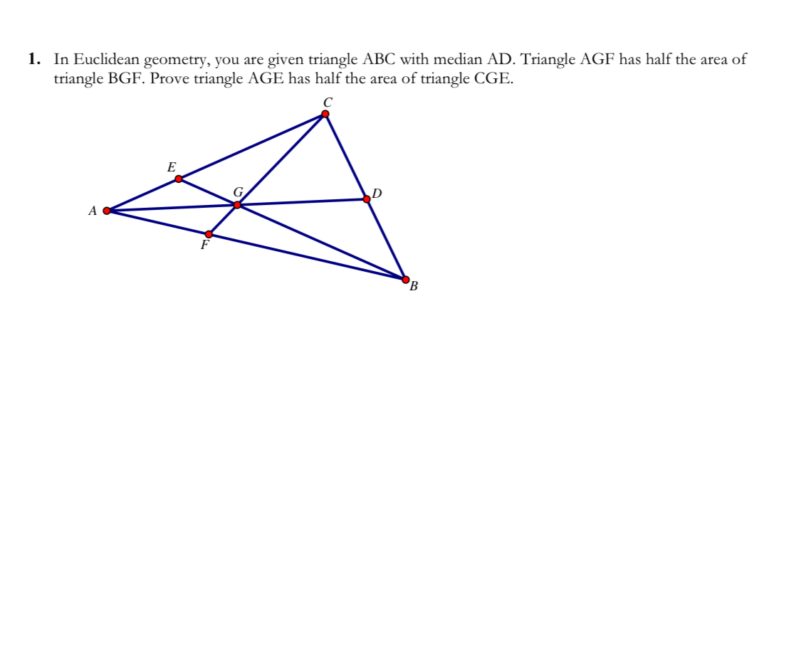 Solved 1. In Euclidean geometry, you are given triangle ABC | Chegg.com