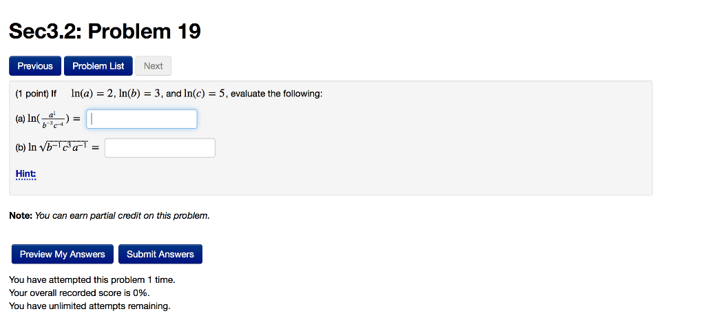 Solved Sec3.2: Problem 9 Previous Problem List Next (1 | Chegg.com