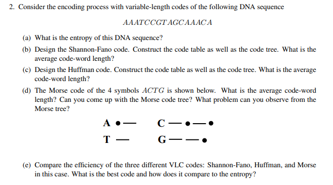 2. Consider the encoding process with variable-length | Chegg.com