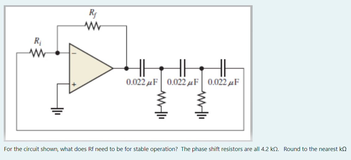 Solved For the circuit shown, what does Rf need to be for | Chegg.com