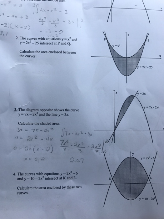 Solved The curves with equations y = x^2 and y = 2x^2 - 25 | Chegg.com