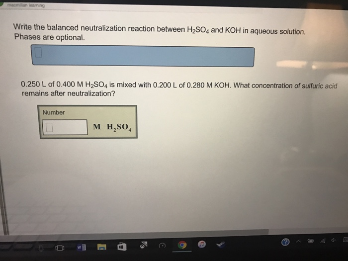 Solved Write the balanced neutralization reaction between | Chegg.com