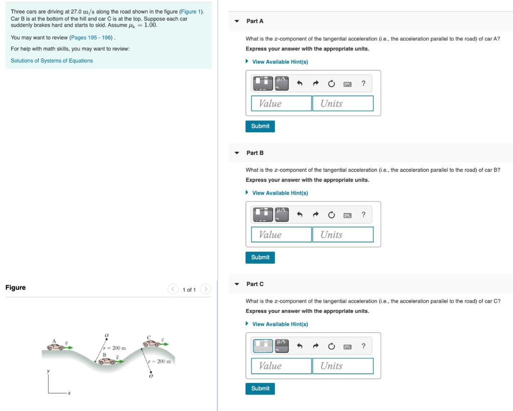 solved-part-a-three-cars-are-driving-at-27-0-m-s-along-the-chegg