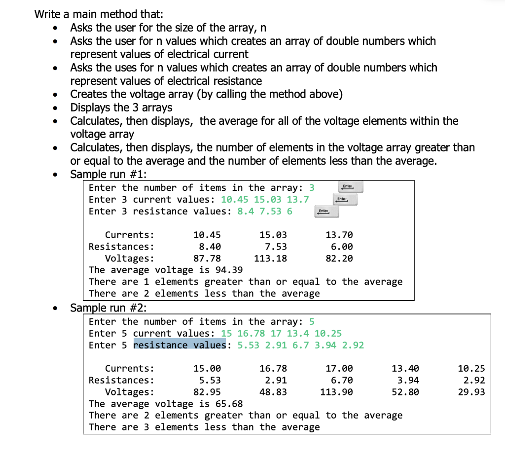 Solved Write a main method that: • Asks the user for the | Chegg.com