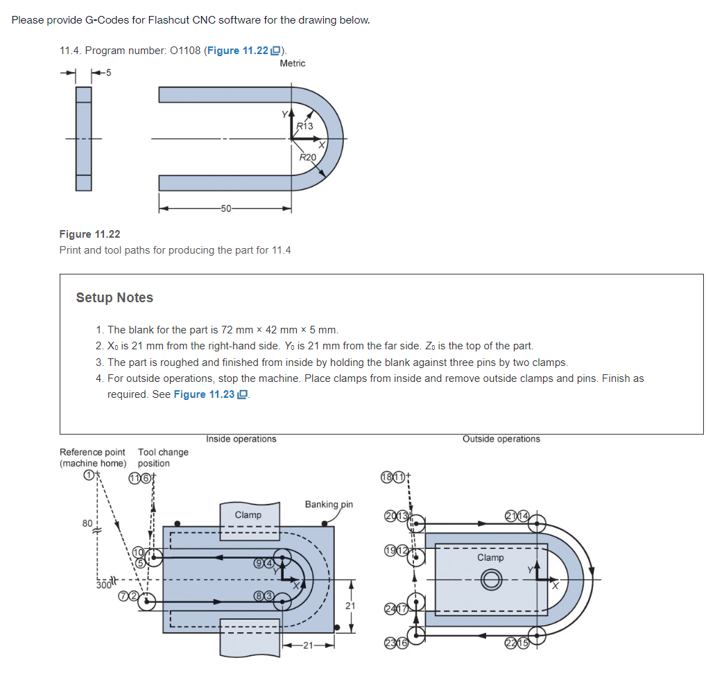 Solved Please provide G-Codes for Flashcut CNC software for | Chegg.com