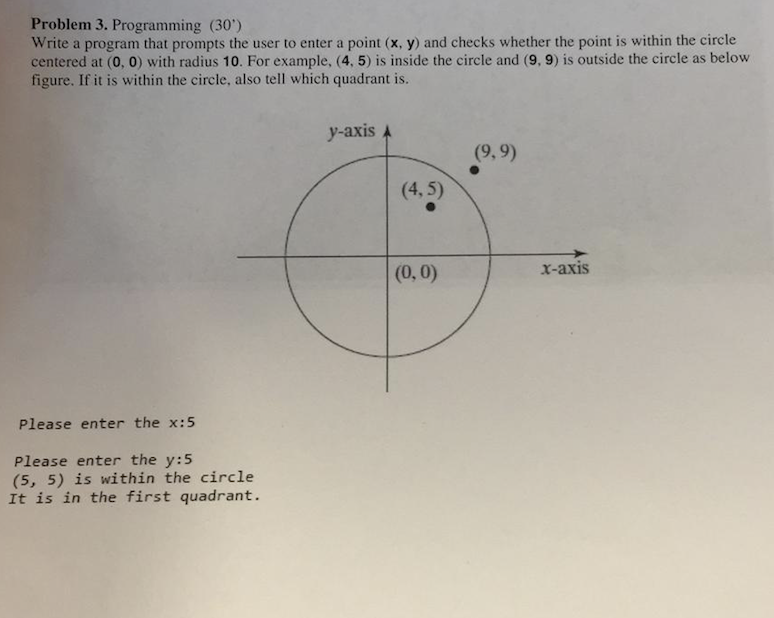 Solved Problem 3. Programming (30) Write a program that | Chegg.com