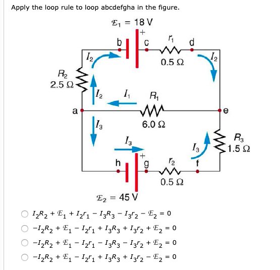 Solved Apply the loop rule to loop abcdefgha in the figure. | Chegg.com