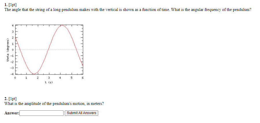 Solved The angle that the string of a long pendulum makes | Chegg.com